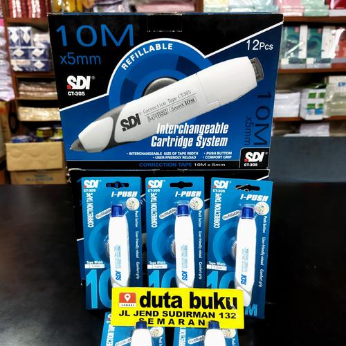 Jual Type-ex Tipex Kertas Correction Tape 5mm x 10m i-Push SDI CT-305 ...