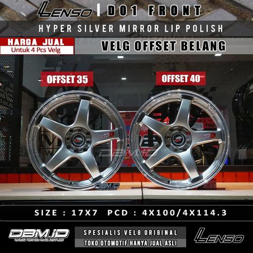 Promo Velg Lenso D01 Front R17 17x7 4x100 4x114.3 et 35 & 40 Hyper Silver Cicil 0% 3x - Kota ...