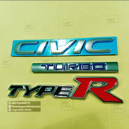 Jual Emblem logo all new CIVIC turbo typer type R ukuran original ...