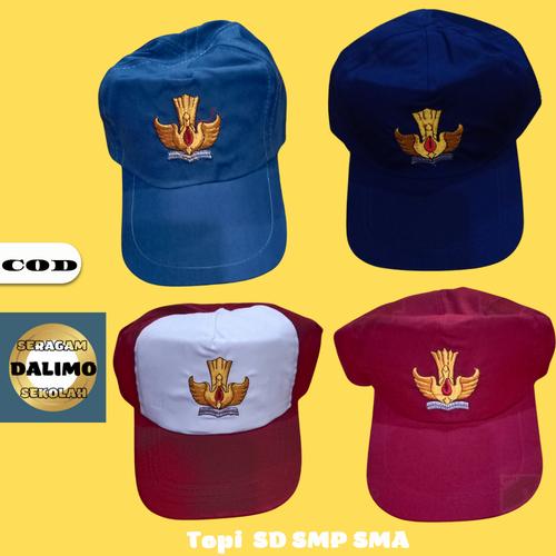 Jual Topi Sekolah SD SMP SMA Topi SD mrah putih topi SD merah Sragam ...