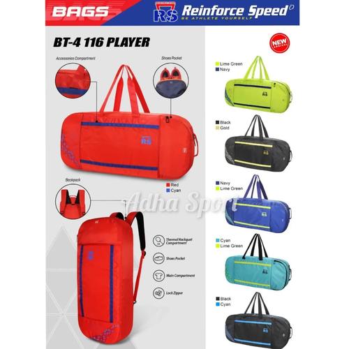 Jual Tas Badminton RS BT-4 116 PLAYER ORIGINAL ADHASPORT - Red Cyan ...