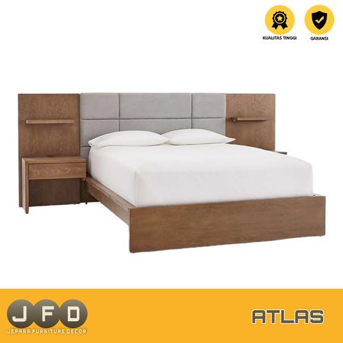 Promo Dipan Tempat Tidur Minimalis Atlas Modern Bed Frame - Walnut ...
