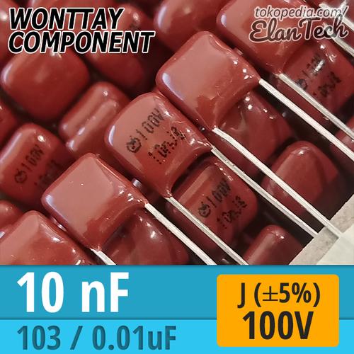 Jual 10nF / 103 J 100V Milar Film Capacitor 10n 10 nF Kapasitor ...