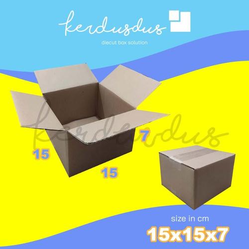 Jual 15x15x7 cm kardus box karton kotak packing packaging POLOS SHEET ...