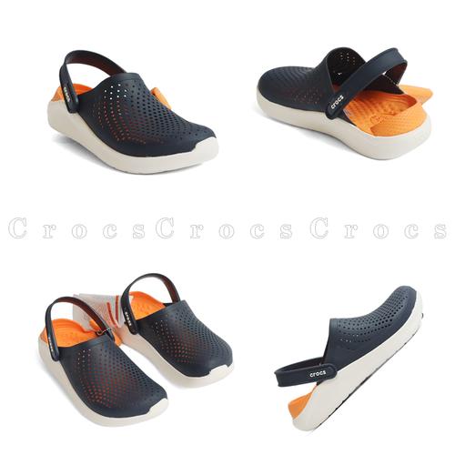 Jual Crocs Literide Clog Sepatu Sandal Pria dan Wanita Black Orange ...