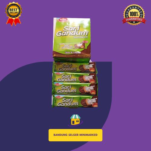 Jual ROMA SARI GANDUM SANDWICH RASA SUSU & COKELAT 1BOX ISI 12 BUNGKUS ...
