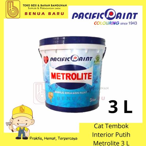 Jual Cat Tembok Metrolite Putih 5 KG 3 Liter / Cat Tembok Putih 5 KG ...