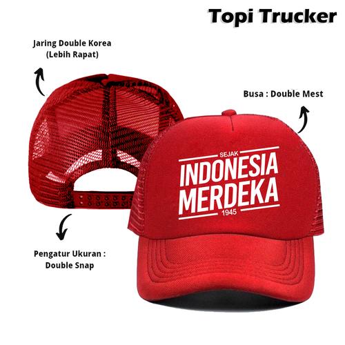 Jual Topi Jaring Trucker Hat Pria Indonesia Merdeka 1945 HUT ...