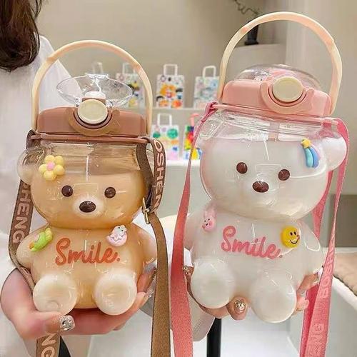 Jual BOTOL MINUM PANDA BERUANG VIRAL 1,4 LITER DOFF SMILE STIKER BPA ...