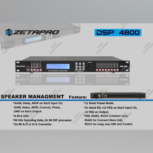 Jual Speaker Management ZETAPRO DSP 4800 DSP4800 ORIGINAL 4 In 8 Out ...