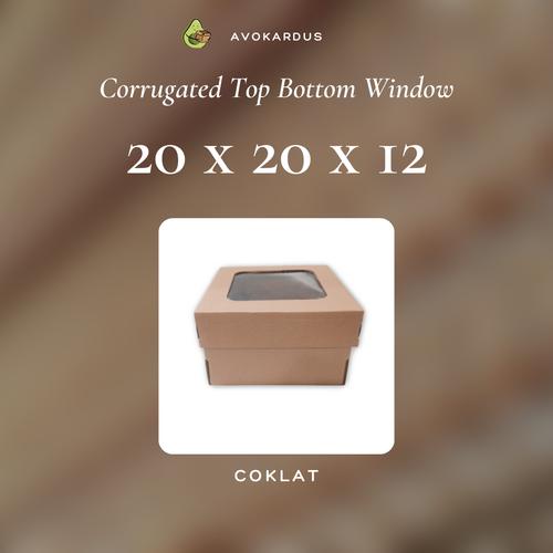 Jual Kardus Corrugated Window 20x20x12 Top Bottom Kotak Dus Tutup Mika ...