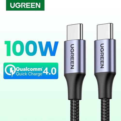 Jual Ugreen USB-C 20v 5A to USB-C Braided Cable 2m Black-70429 ...
