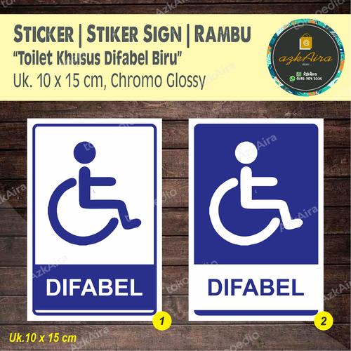 Jual Sticker Stiker Sign Toilet Khusus Difabel (biru) - Uk. 10x15 cm ...
