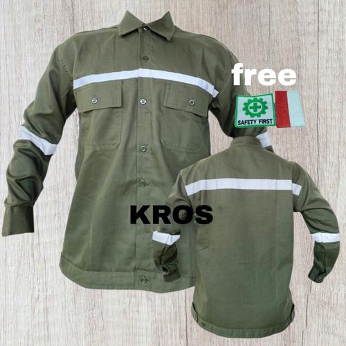 Jual Wearpack Safety Seragam Kerja Bengkel Baju Lengan panjang Hijau ...