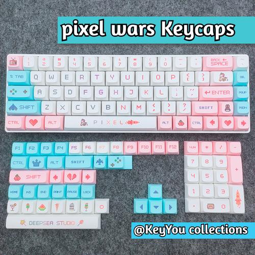 Jual XDA Pixel Wars cute pink blue keycaps version not cat cheese ...