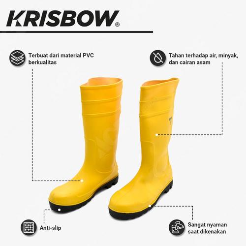 Jual ACE-KRISBOW Sepatu Boot PVC/Sepatu safety boot original ace-Kuning ...