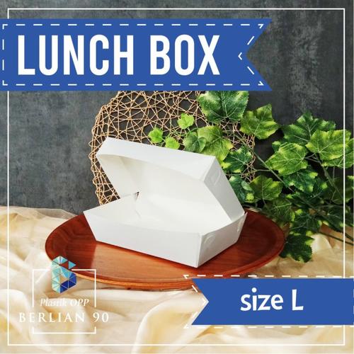 Jual Paper Lunch Box Kertas Ukuran L Dus Lembar Kotak Nasi Putih - Kota ...