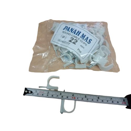 Jual Klem Pipa Pvc + Paku / Clamp Conduit Listrik Omega Putih 1/2" Inch ...