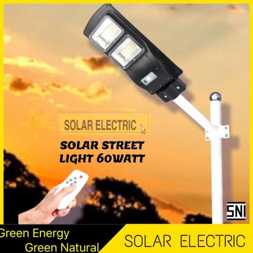 Jual LAMPU JALAN PJU LED SOLAR CELL 60 WATT PANEL SURYA SOROT 60WATT ...