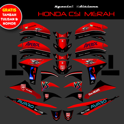 Jual Sticker striping kustom decal custom Honda CS1 stiker Motor full ...