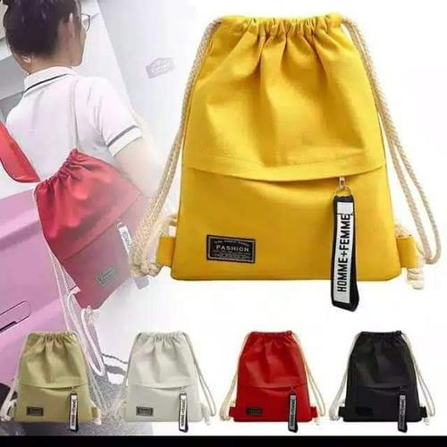 Jual Tas serut 2in1 bisa Ransel dan samping 2 in 1 backpack bag tas wanita - Hitam - Kota ...