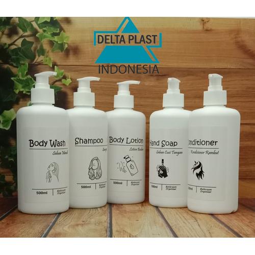 Jual Botol Pump 500Ml Putih Hdpe / Botol Refill Pump Aesthetic 500Ml ...