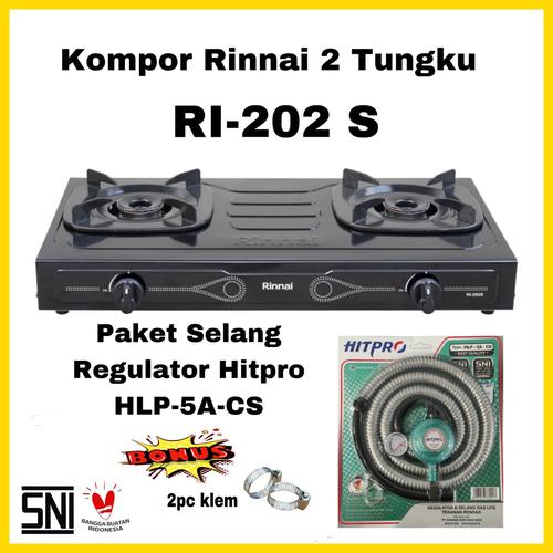 Jual Paket Kompor Rinnai RI-202S Bonus Selang Regulator Gas Hitpro RI ...