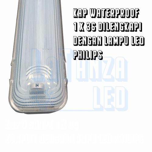 Jual Kap Lampu Waterproof 1x36 LED Philips TL 1 x 36 LED 120cm Komplit ...