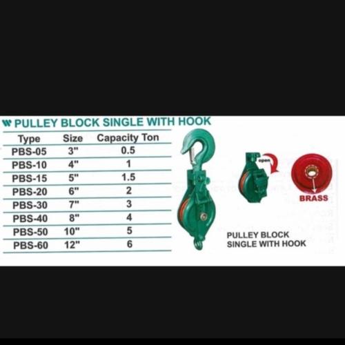 Jual Pulley Block Single With Hook Size 5 Inch Cap 1.5T Wipro PBS 15 ...