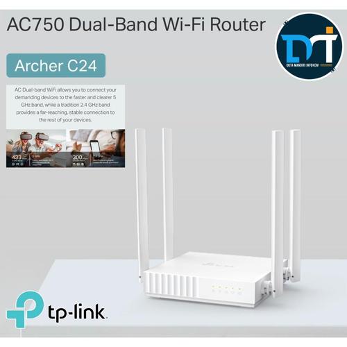 Jual TP-Link Archer C24 AC750 Dual-Band Wi-Fi Router High Speed I WiFi ...