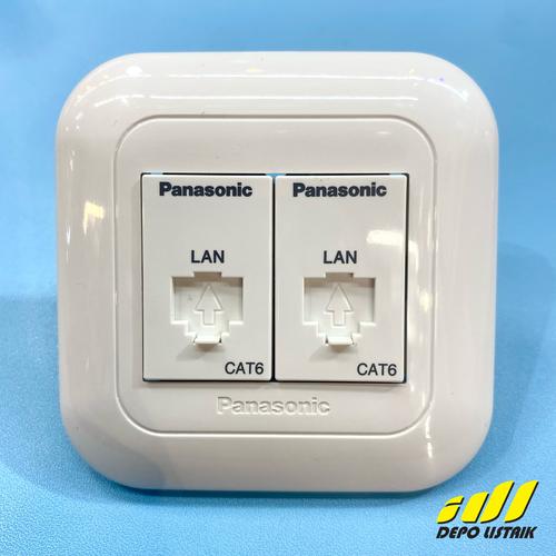 Jual Panasonic Outlet Data Cat6 + Cat6 / Outlet Data Lan Double ...