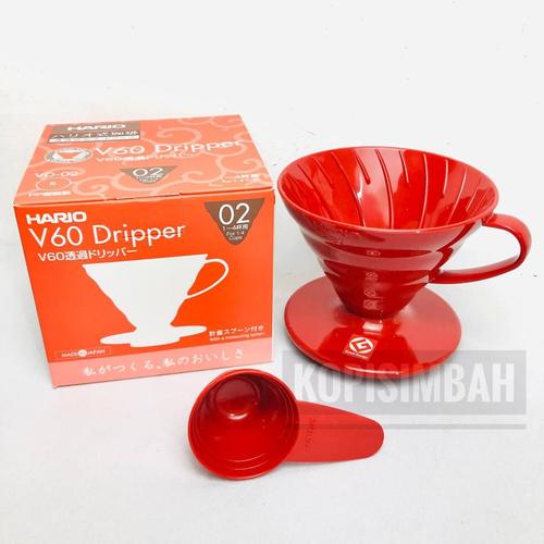 Promo Coffee Dripper V60 02 HARIO Red Alat Seduh Driper Kopi V 60 Merah ...