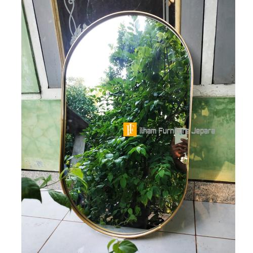 Jual cermin oval Lis besi gantung warna gold - Kab. Jepara ...