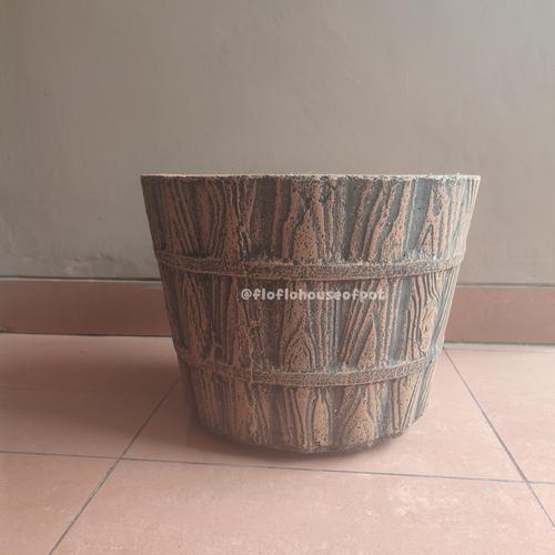 Jual pot semen motif kayu ember jepang jadul D37 T28cm - Cokelat ...