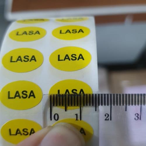 Jual STIKER LASA KUNING TULISAN HITAM 15X10mm isi 5000 pcs MURAH ...