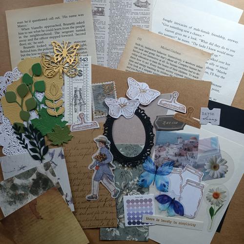 Jual journaling jurnal kit kertas DIY untuk scrapbook bujo tema vintage ...