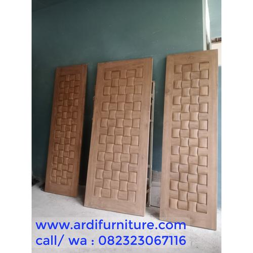 Jual Pintu Rumah Jati Model Anyaman Bambu 3D Minimalis - Furniture ...