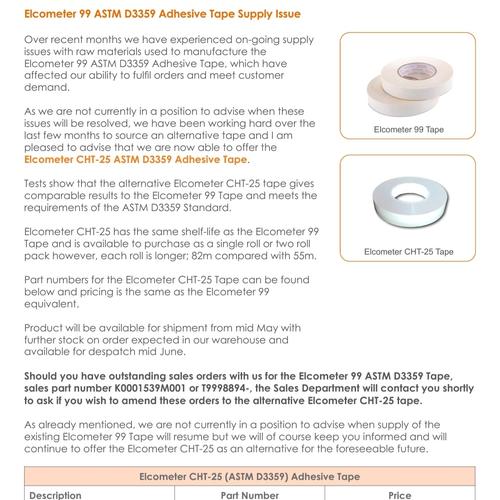 Jual Elcometer 99 Adhesive Tape ASTM D3359 (2 Rolls) T9998894 ...