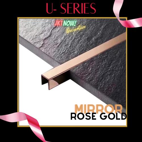 Jual List U 10x20x10mm Rose Gold Stainless Lis Interior T: 0,8mm P: 3 ...