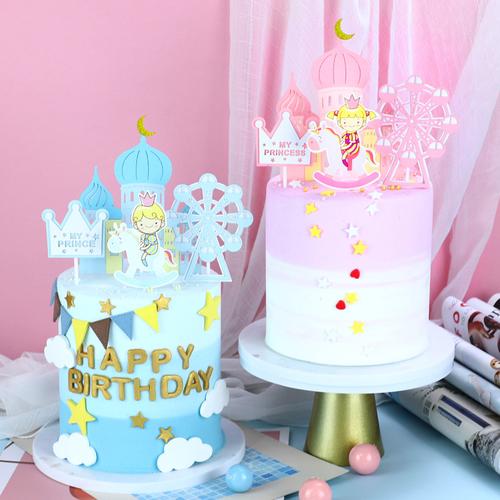Jual Cake Topper Set Castle Prince / Princess - Biru Muda - Jakarta ...