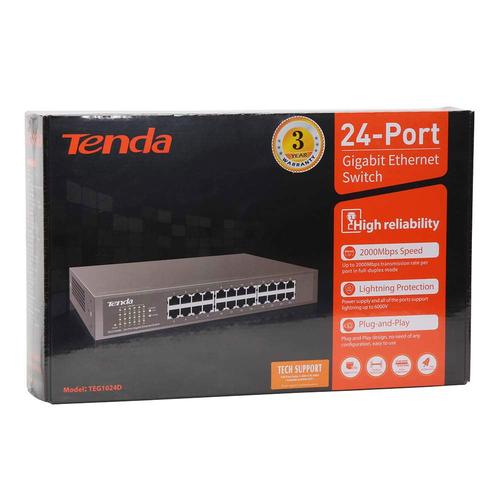 Jual TENDA TEG1024D 24-Port 10/100/1000 Gigabit Switch HUB / TENDA 24 ...
