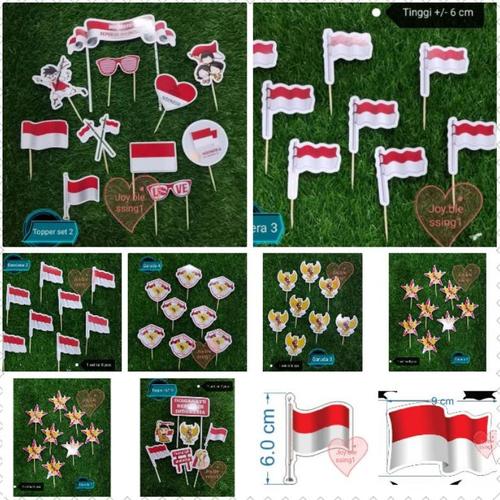 Jual TOPPER KEMERDEKAAN HUT RI BENDERA MERAH PUTIH GARUDA PER SET ...
