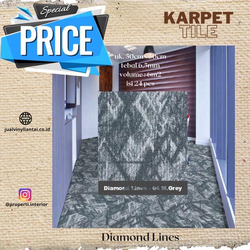 Jual Karpet tile lantai Diamond Lines 6m2/box tebal 6,5mm paket 10box ...
