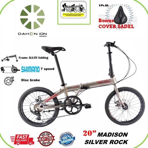 Jual SEPEDA LIPAT DAHON ION MADISON ALLOY 20 INCH NEW 2022 FREE COVER SADEL - silver fosil ...