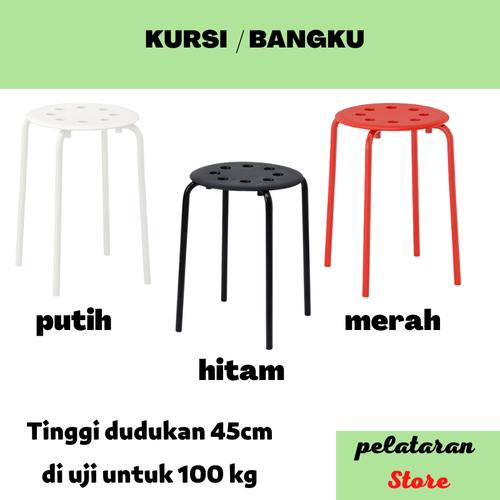 Jual Kursi Bangku Cafe Kafe Bakso Teras Besi Bulat - Putih - Kota ...