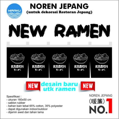 Jual Hiasan restoran jepang kain noren RAMEN hitam model terbaru tahun ...