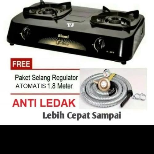 Jual Paket Kompor Rinnai RI-302S Kompor Gas 2 Tungku + Selang Regulator ...