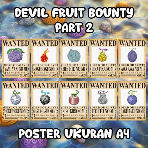Jual Poster Bounty Devil Fruit Buat Setan/Iblis Anime Manga One Piece ...