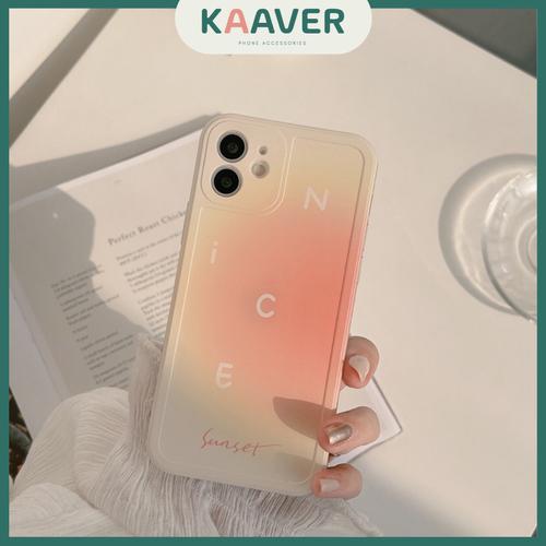 Promo KAAVER - Sunset Aesthetic Soft Case iPhone 12 13 14 15 Mini Pro ...