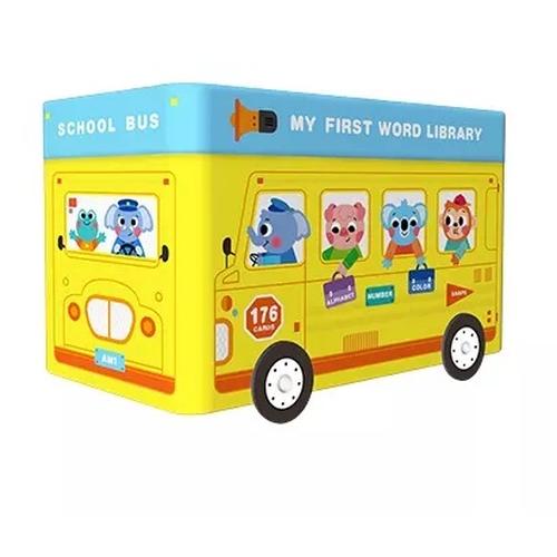 Jual Saalin My First Word Library School Bus mainan montessori flash ...